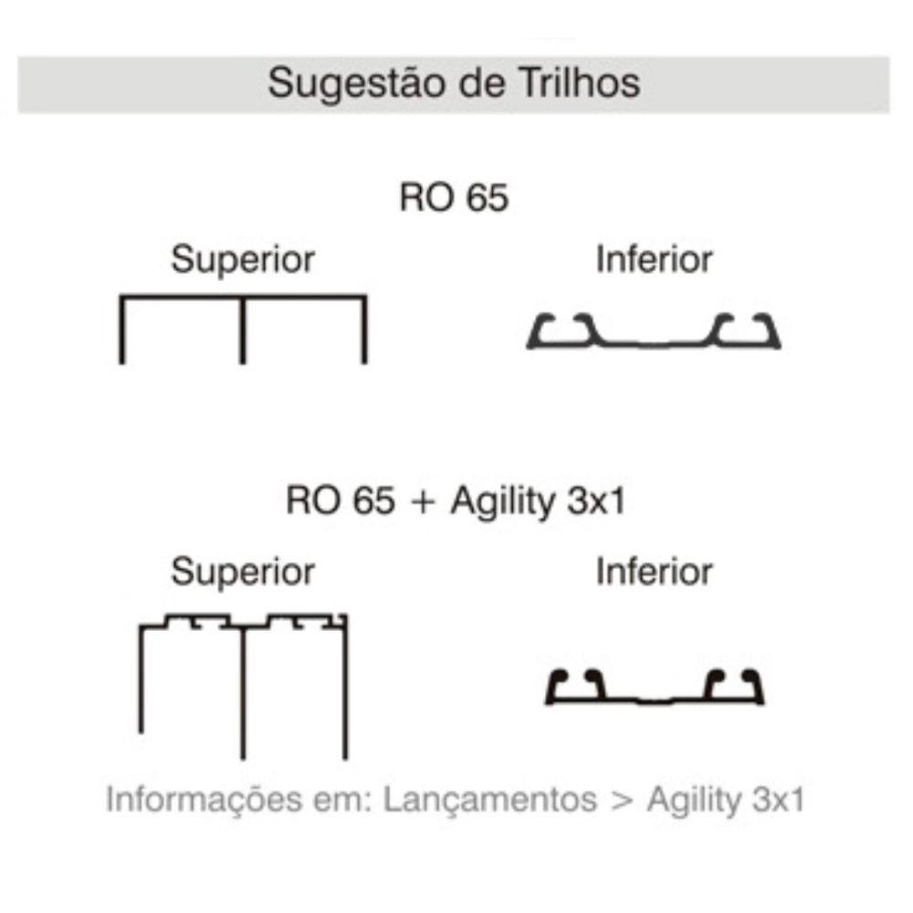 Sistema Deslizante RO 65 (60 Kg) com Guia Inteligente 4025 Sobreposto ...