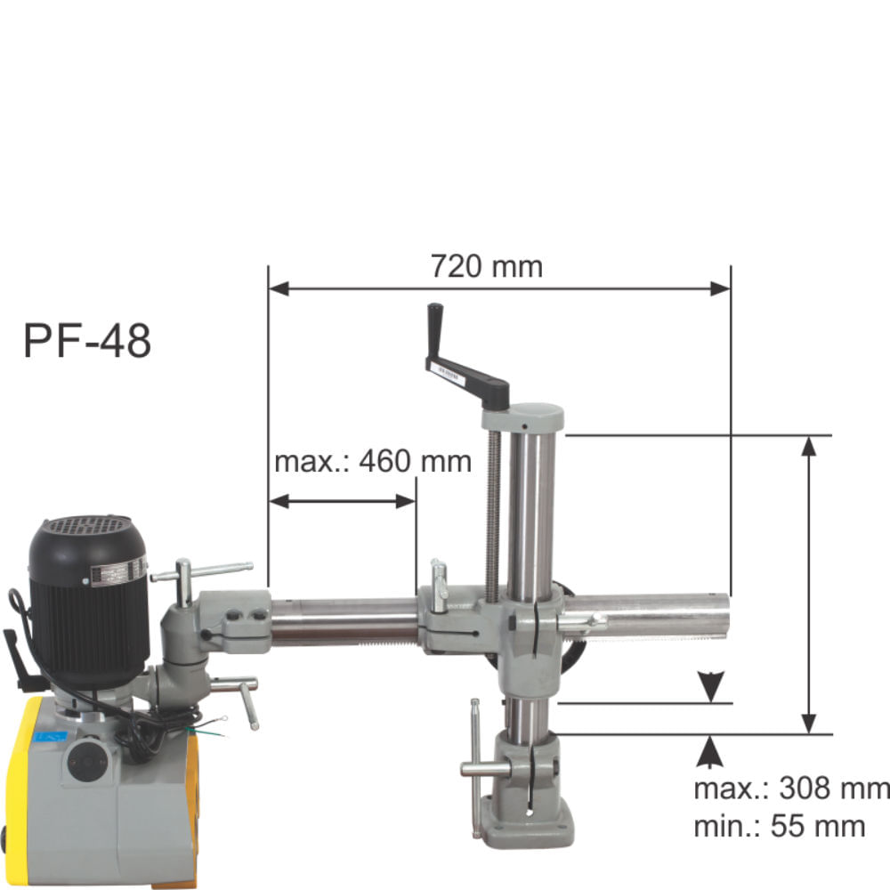 Alimentador de Avanço com 04 Roletes Motor 1,0 HP Trifásico PF-48 Inmes ...