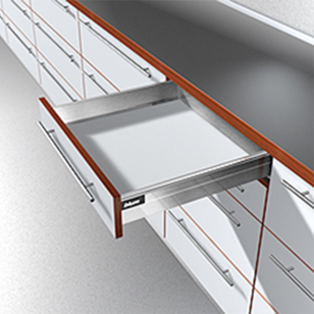 Gaveta Metálica Baixa (30 Kg) 96,5 x 500mm Tandembox Plus com Blumotion Cinza Blum - Gasometro