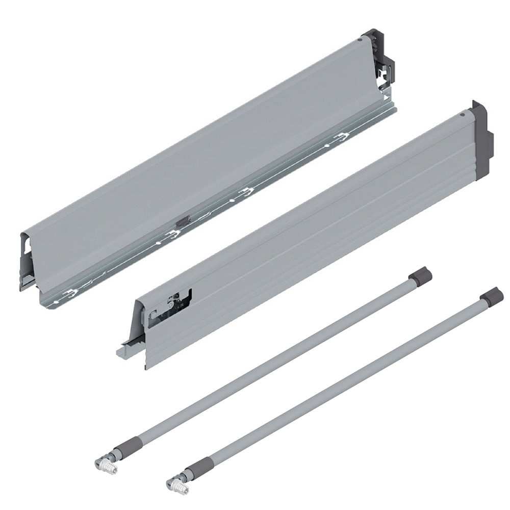 Gaveta Metálica Alta (30 Kg) 224 x 500mm Tandembox Plus com Blumotion Cinza Blum - Gasometro