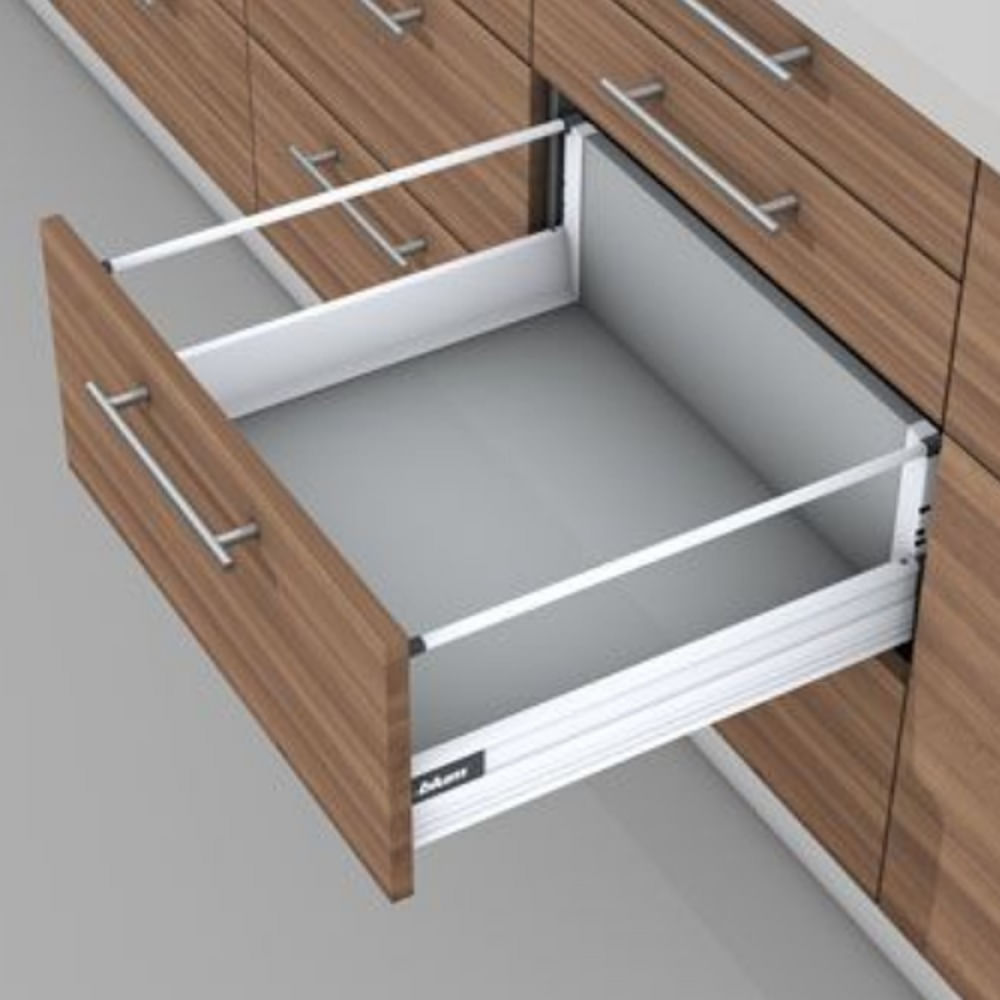 Gaveta Metálica Alta (30 Kg) 224 x 500mm Tandembox Plus com Blumotion Cinza Blum - Gasometro