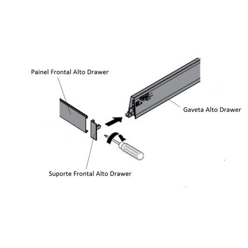 Painel Frontal 84x1.100mm para Gaveta Interna Alto Drawer Branco Hafele ...