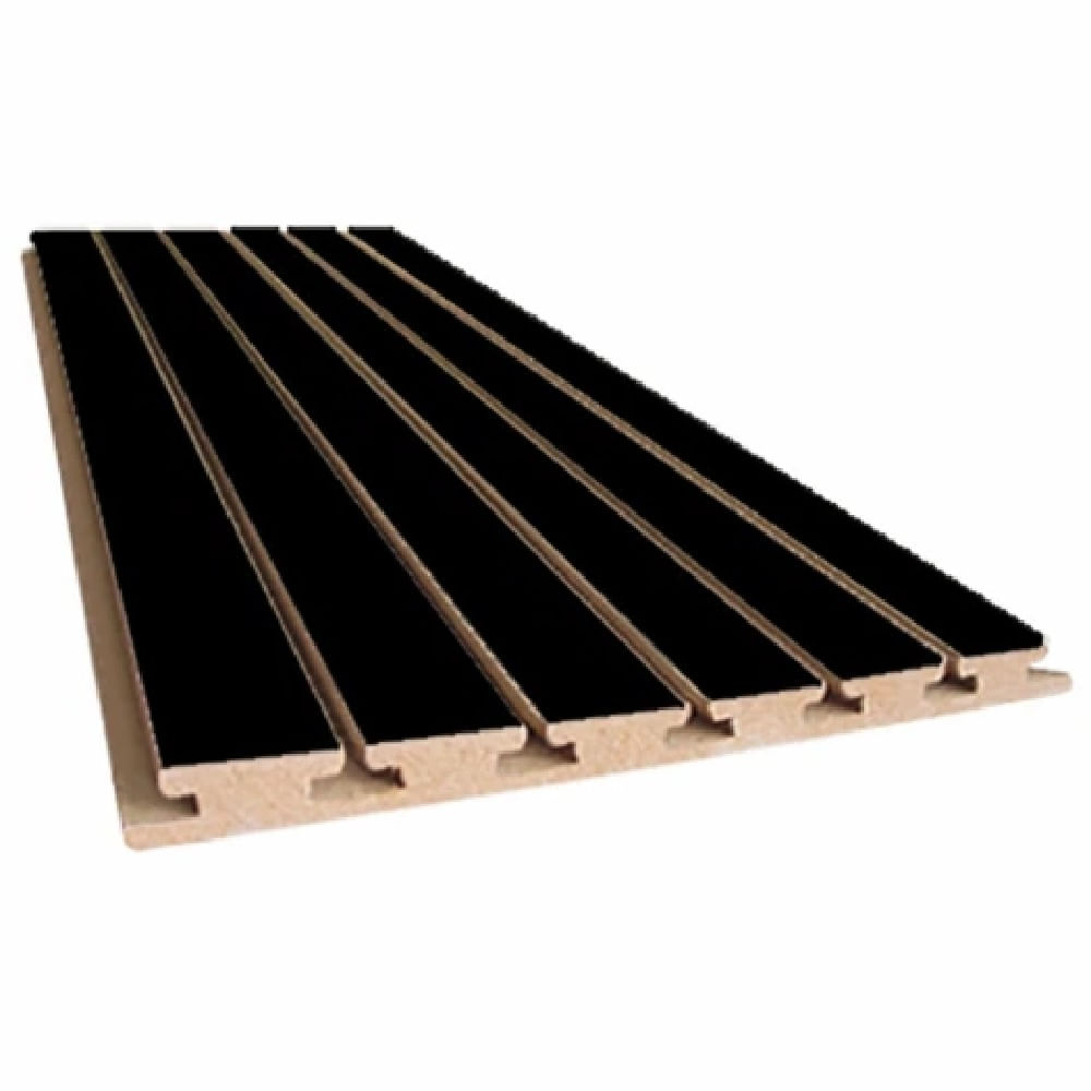 MDF Canaletado Preto Texturizado 04 Pol. 2.750 x 1.850 x 18 mm - Gasometro